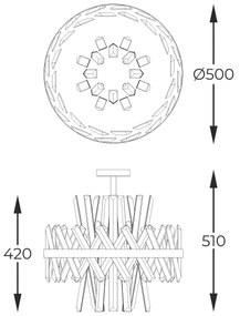 Zuma Line C0567-08C-7GAC - Lustr na tyči CONSTANTINOPLE 8xG9/28W/230V zlatá
