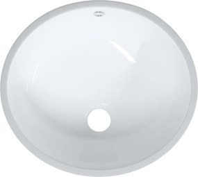 vidaXL Umyvadlo do koupelny bílé 38,5 x 33,5 x 19 cm oválné keramika [153716]