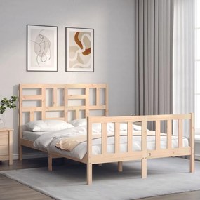 Rám postele s čelem 140 x 200 cm masivní dřevo,  3193076