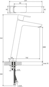 Ravak X070130 - Umyvadlová baterie FREE 33,4 cm lesklý chrom