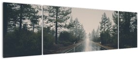Obraz silnice v dešti (170x50 cm)