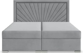 Manželská postel VICENZA Velvet 160×200 cm světle šedá