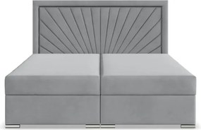 Manželská postel VICENZA Velvet 160×200 cm světle šedá
