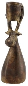 Mosazný antik kovový svícen na úzkou svíčku sob Debra - 9*8*9 cm