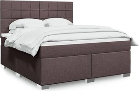 Box spring postel s matrací tmavě hnědá 180x200 cm textil 3292870