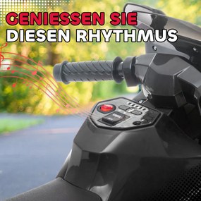 AIYAPLAY Elektrická motorka pro děti, klakson, světla, hudební funkce, 2,5 km/h, černá