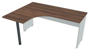 Stůl ergo pravý 160*120 cm - Hobis Gate GE 60 P Dekor stolové desky: ořech, Dekor lamino podnože: šedá, Barva nohy: černá