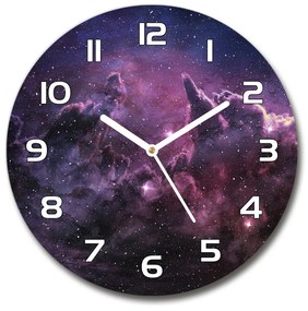 Wallmuralia Skleněné nástěnné hodiny kulaté Mlhovina fi 30 cm