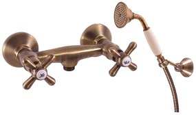 Slezák - RAV Sprchová baterie MORAVA RETRO se sprchovým setem - MK180.x/2SM, Stará mosaz (Bronz) Rozteč připojení (mm): 100