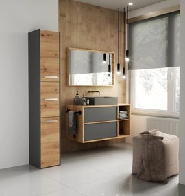Koupelnový sloupek S33 antracit/dub artisan