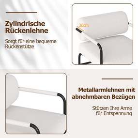 Costway Křeslo Modern Lounge Chair Polstrované křeslo s akcentem a područkami