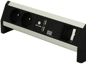 Elektro zásuvka Bachmann Desk 1 2x 230V, 2x USB nabíječka, 1x slot  902.0185