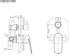 Mereo Mereo, Sprchový set s dvoucestnou podomítkovou bateríí, CB650SV1