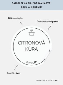 Samolepka na kořenky CITRÓNOVÁ KŮRA bílá 5 cm základní písmo