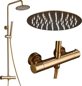 Gamma Roy, sprchová souprava s termostatickou baterií, zlatá matná, GMA-BRYPZNT-BGD