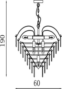 Searchlight 48970-10SB - Lustr na řetězu FEATHER 10xE14/60W/230V