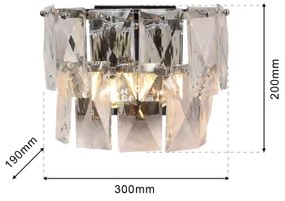 Křišťálové nástěnné svítidlo CHELSEA 2xE14/40W/230V chrom