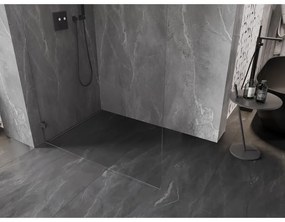 Mexen Lunar sprchová stěna levá 80 x 200 cm, 8mm čiré sklo, broušený grafit, 830-080-000-66-00-L