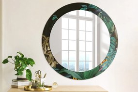 Kulaté dekorativní zrcadlo na zeď Les v džungli fi 70 cm