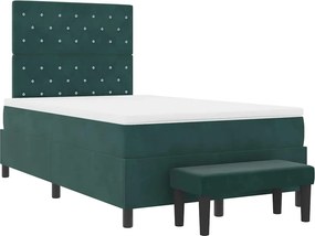 Postel s boxspringem s čelo Tmavě zelená 200 x 120 cm samet 3344441
