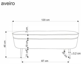 Lavice s úložným prostorem AVEIRO 46x120 cm bílá