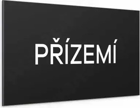 ACCEPT Označení podlaží "PŘÍZEMÍ" - stříbrná tabulka - černý popis