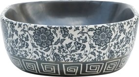 Umyvadlo na desku černé a modré oválné 47 x 33 x 13 cm keramika 155070