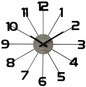 JVD Designové kovové černé paprskovité hodiny JVD HT118.2