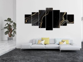 Obraz - Černo-zlatý mramor (210x100 cm)