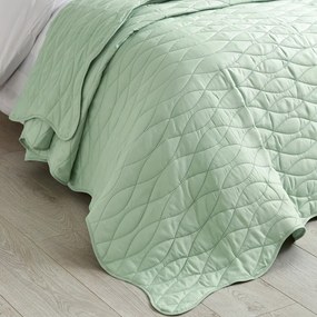 Zelený prošívaný přehoz 240x260 cm Scallop Waves – Catherine Lansfield