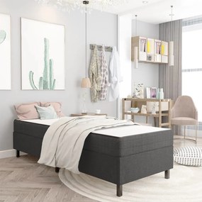 Postel boxspring tmavě šedá textil 100 x 200 cm 3054722