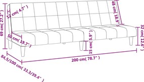 vidaXL 2místná rozkládací pohovka textil [375828] Barva: Černá