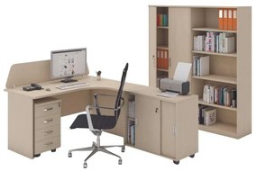Sestava kancelářského nábytku MIRELLI A+, typ C, pravá, ořech