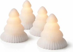 LED svíčky z pravého vosku na baterie, stromeček, ø 6,5 × 7 cm, sada 4 ks, CR2032