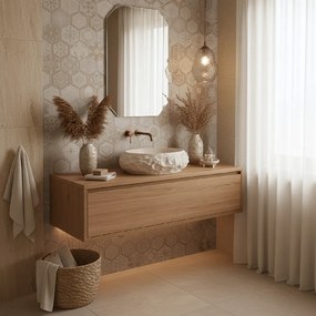 Rea Mika Warm, umyvadlo na desku 500x380x150 mm, béžová-imitace kamene, REA-U7347