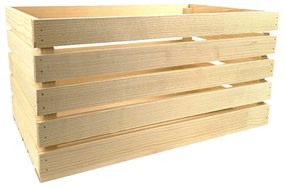 AMADEA Dřevěná bedýnka z masivního dřeva, 50x35x25 cm