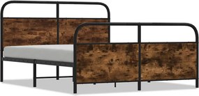 Kovový rám postele bez matrace kouřový dub 193 x 203 cm 3318641