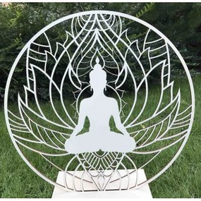 Dřevěná dekorace Buddha v lotosu medirace I SENTOP PR0351
