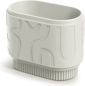 Plastový květináč FOLKAS ROUNDOS CASE pískový
