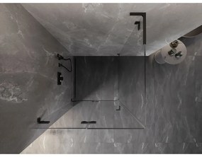 Mexen Lunar-F L, skládací sprchový kout levý 80 x 80 cm, 8mm čiré sklo, černý profil, 836L-080-080-70-00-L