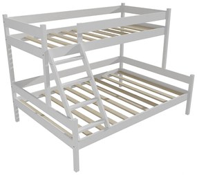 Patrová postel s rozšířeným spodním lůžkem MARKÉTA "PPS 002" (Barva dřeva: barva bílá, Rozměr: 90/120 x 200 cm)