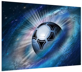 Obraz fotbalového míče ve vesmíru (70x50 cm)