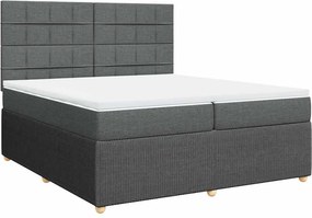 Box spring postel s matrací tmavě šedá 200x200 cm textil 3294464