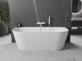 Mexen Oval+ volně stojící vana ke zdi 170 x 80 cm, bílá, bílý přepad - 52681708000-20