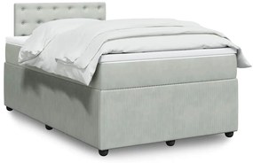 Box spring postel s matrací světle šedá 120x190 cm samet 3289998