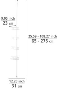 WENKO 26015100 - Rohová police DOLCEDO 31x230 cm nerez/bílá