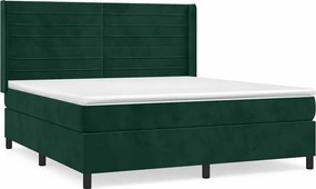Box spring postel s matrací tmavě zelená 160x200 cm samet 3132750