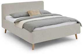 Dvoulůžková postel taupe s úložným prostorem 140 x 200 cm fleece béžová MUZZA
