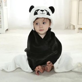 Fleecová zvířátková deka s kapucí Motiv: Panda