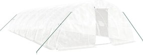 Skleník s ocelovým rámem bílý 60 m² 12 x 5 x 2,3 m 3188098